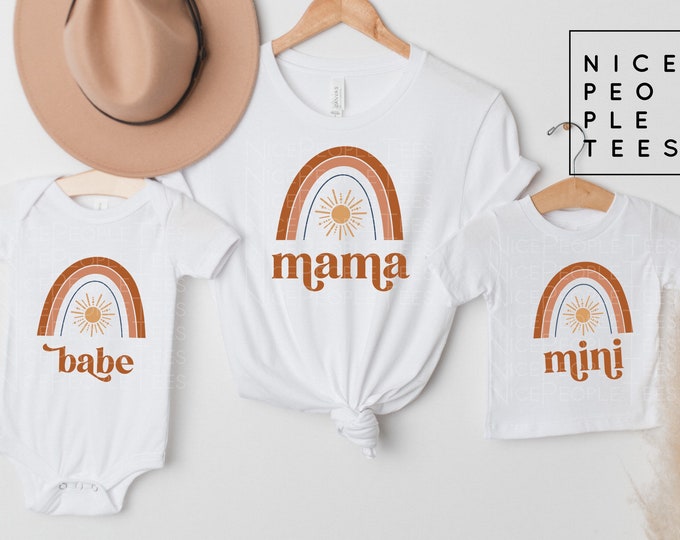MAMA MINI Shirt Mom Tee Retro Mama Tshirt Matching Mommy - Etsy