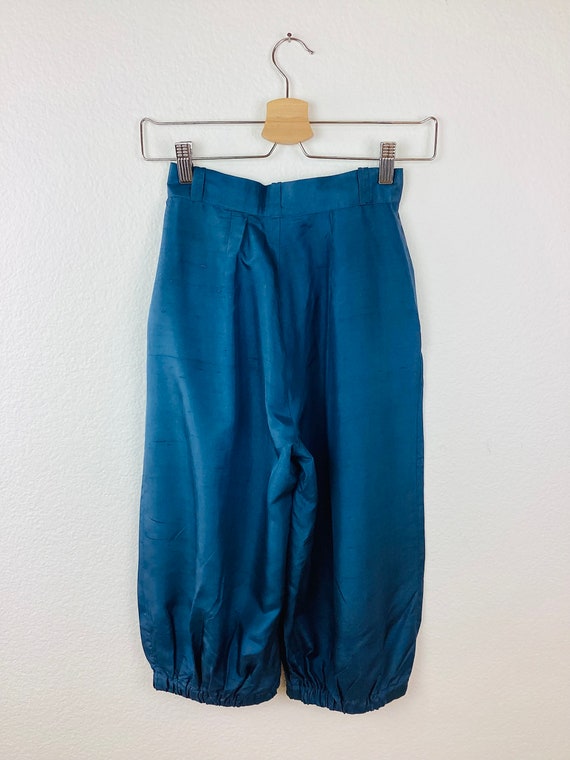 Vintage 1980s BLUE Nubby SILK BALLOON Knickers Harem … - Gem