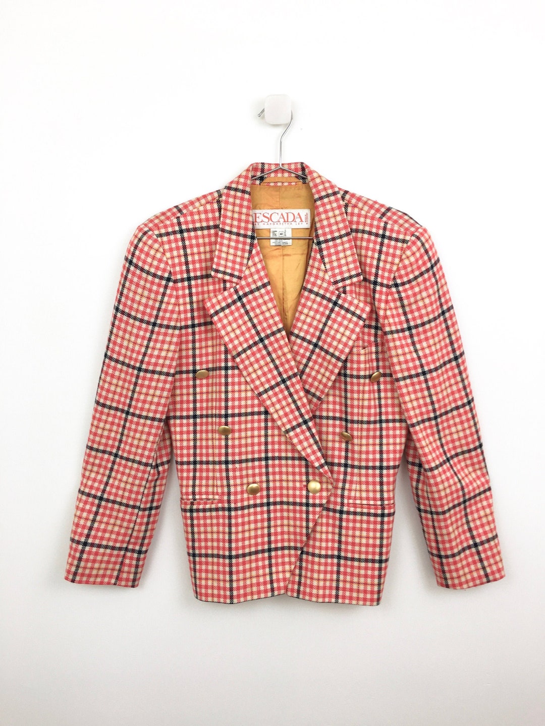 Vintage 1990s ESCADA RED PLAID Jacket - Etsy