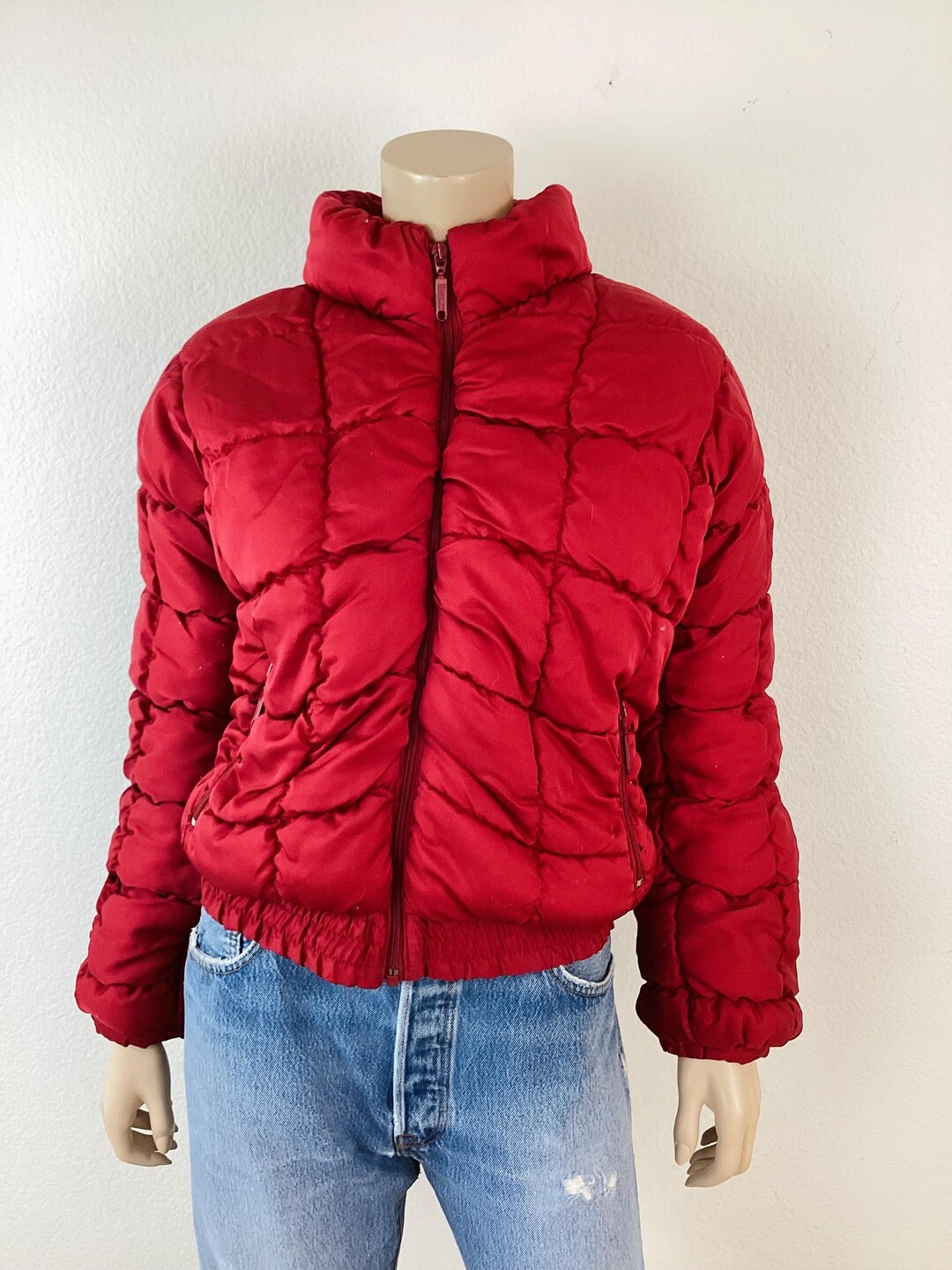 Vintage 1980s QUILTED PUFFER Bomber Jacket by Rollin On - Etsy