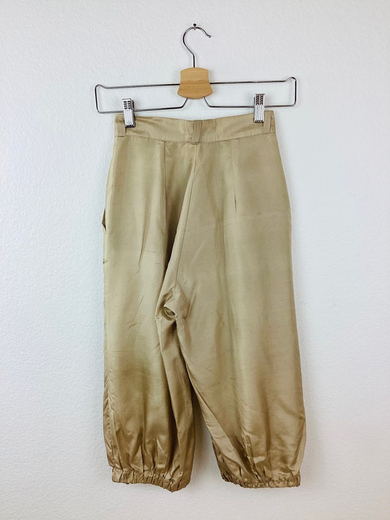 Vintage 1980s BEIGE SILK BALLOON Knickers Harem Knee … - Gem