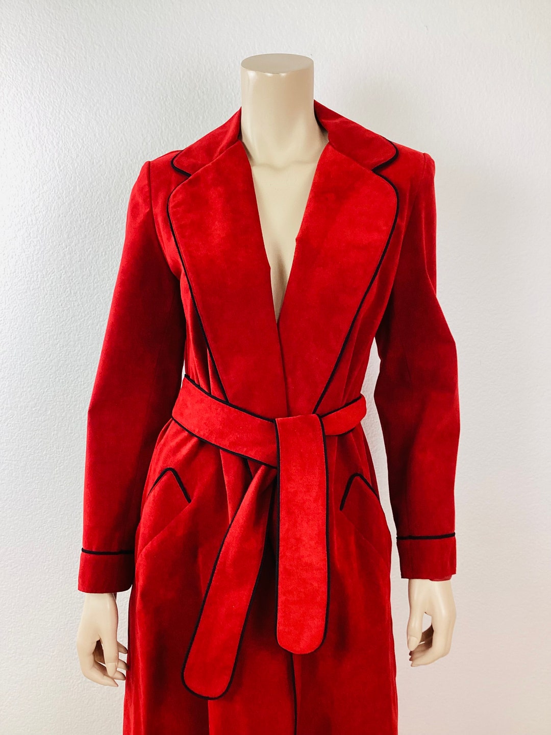 Vintage 1970s RED ULTRA SUEDE Lillie Rubin Wrap Coat / Jacket - Etsy