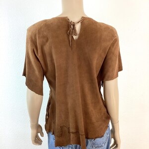 Vintage 1970s SOUTHWESTERN Style FRINGE SUEDE Beaded Raw Hem Patchwork ...