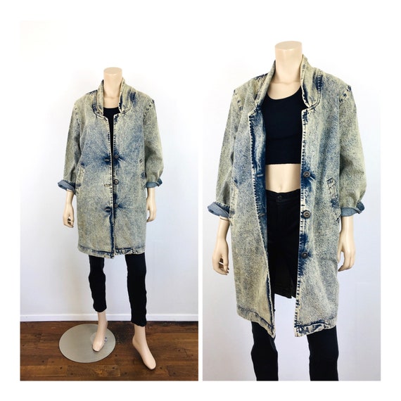 80s denim duster coat - Gem