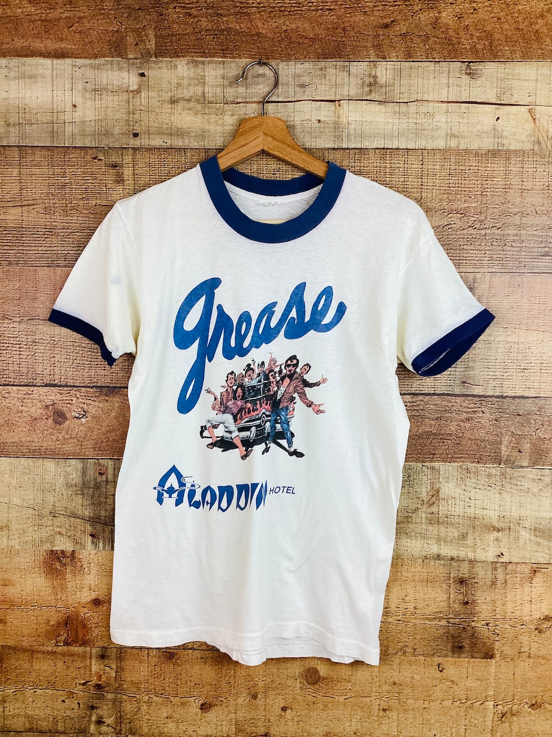 Vintage 1970s 50s Style GREASE at the ALADDIN CASINO Hotel Tee Shirt - Etsy