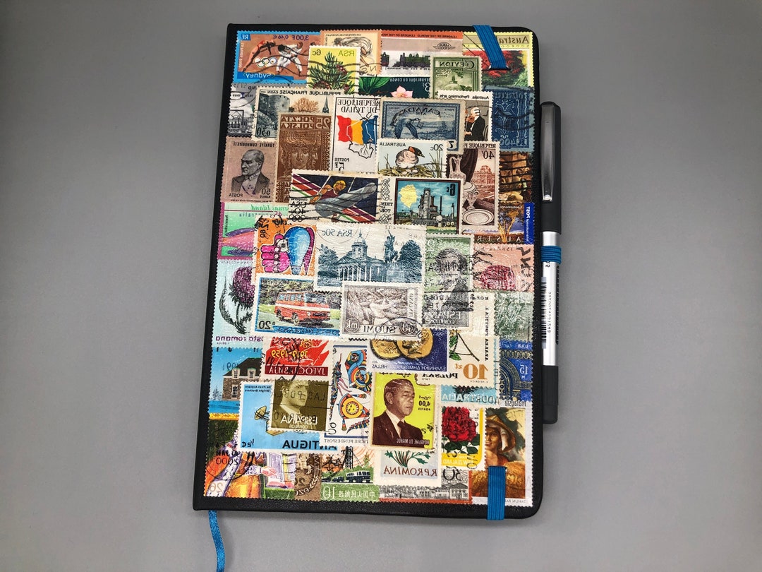 A5 Vintage Stamp Notebook Stamp Cover Notebook Lined Notebook Writing ...