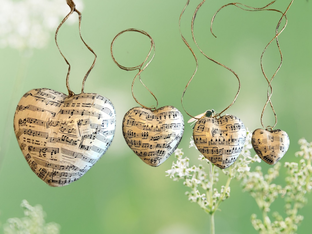 Hanging Heart Decorations | Handmade Heart Decoration | Christmas Heart ...