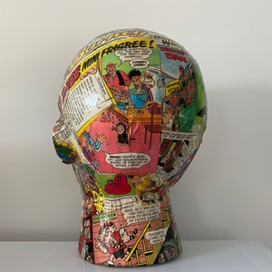 Comic Mannequin Head Headphone Stand Hat Stand Fascinator Stand Head ...