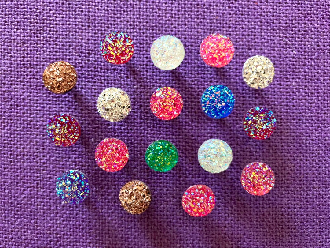 12 Push Pins | Sparkly Circle Pushpins | Rainbow Tacks | Cork Board Pin ...