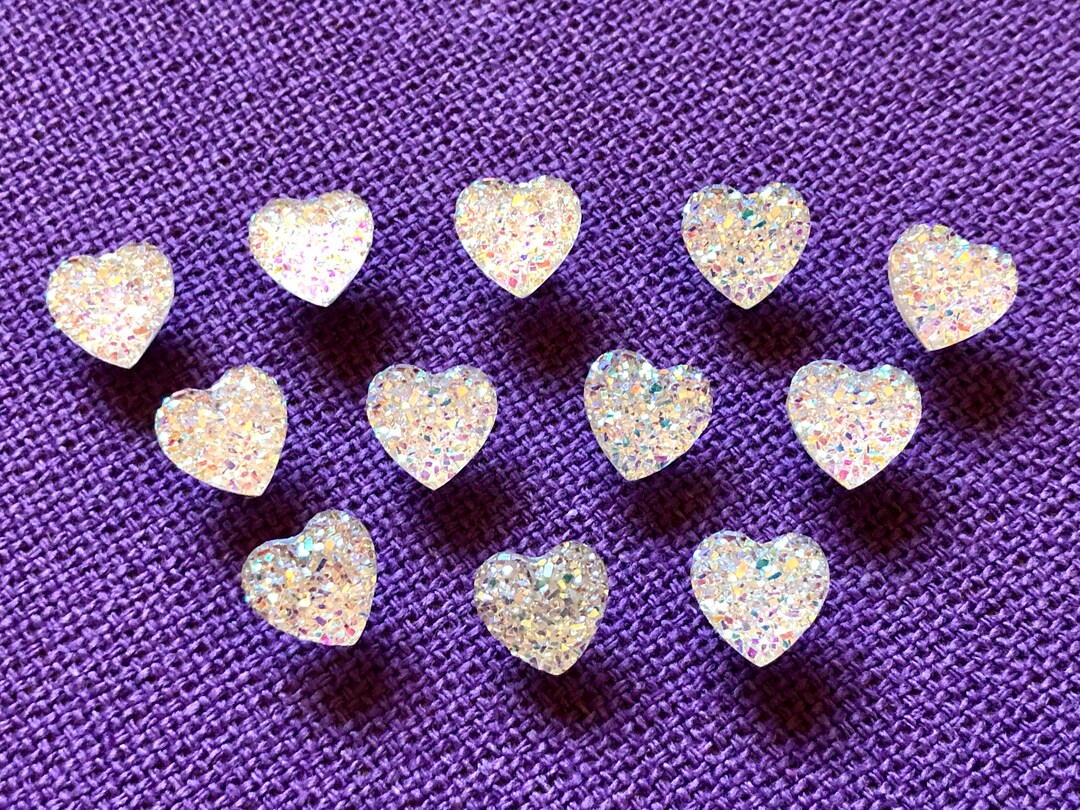 10 Push Pins | Sparkly Heart Pushpins | Glittery Tacks | Cork Board Pin ...