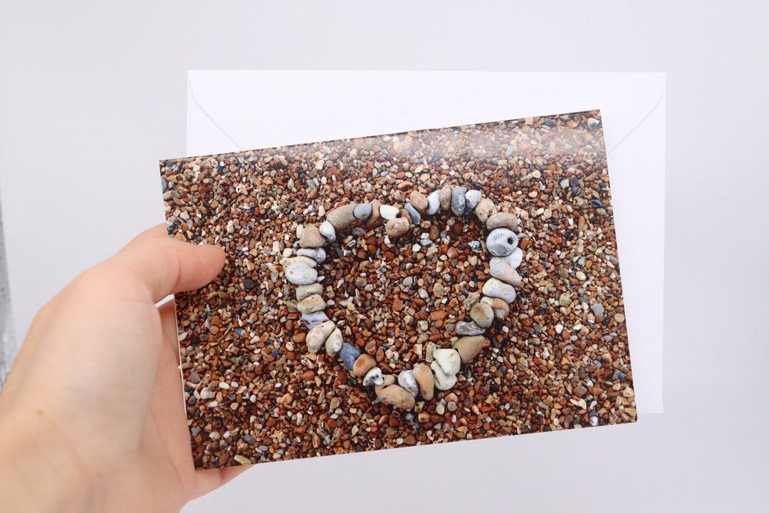 Pebble Heart Greeting Card / Notelet - Etsy
