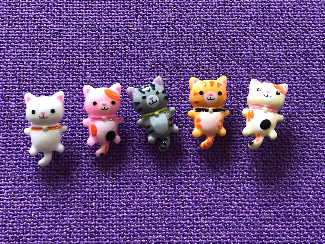 3 Cat Pins Kawaii Cat Pushpins Plastic Cat Shaped Tacks - Etsy