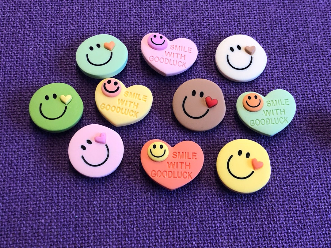Kawaii Good Luck Magnets Heart Fridge Magnets Smiley Face - Etsy