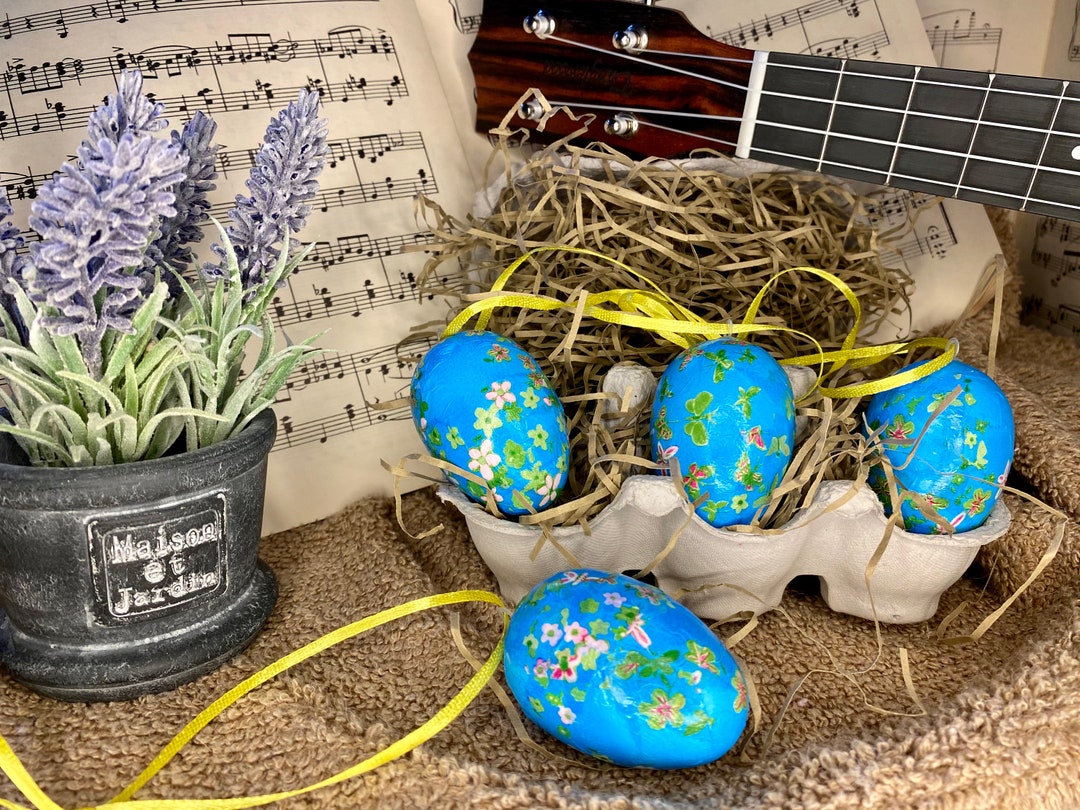 Blue Egg Decorations | 4 Hanging Egg Decorations | Easter Decor ...
