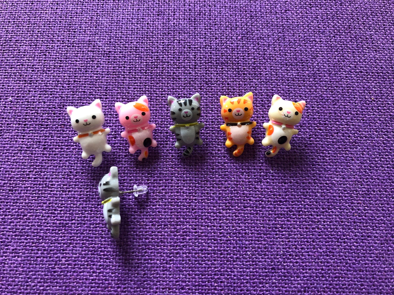 3 Cat Pins Kawaii Cat Pushpins Plastic Cat Shaped Tacks - Etsy