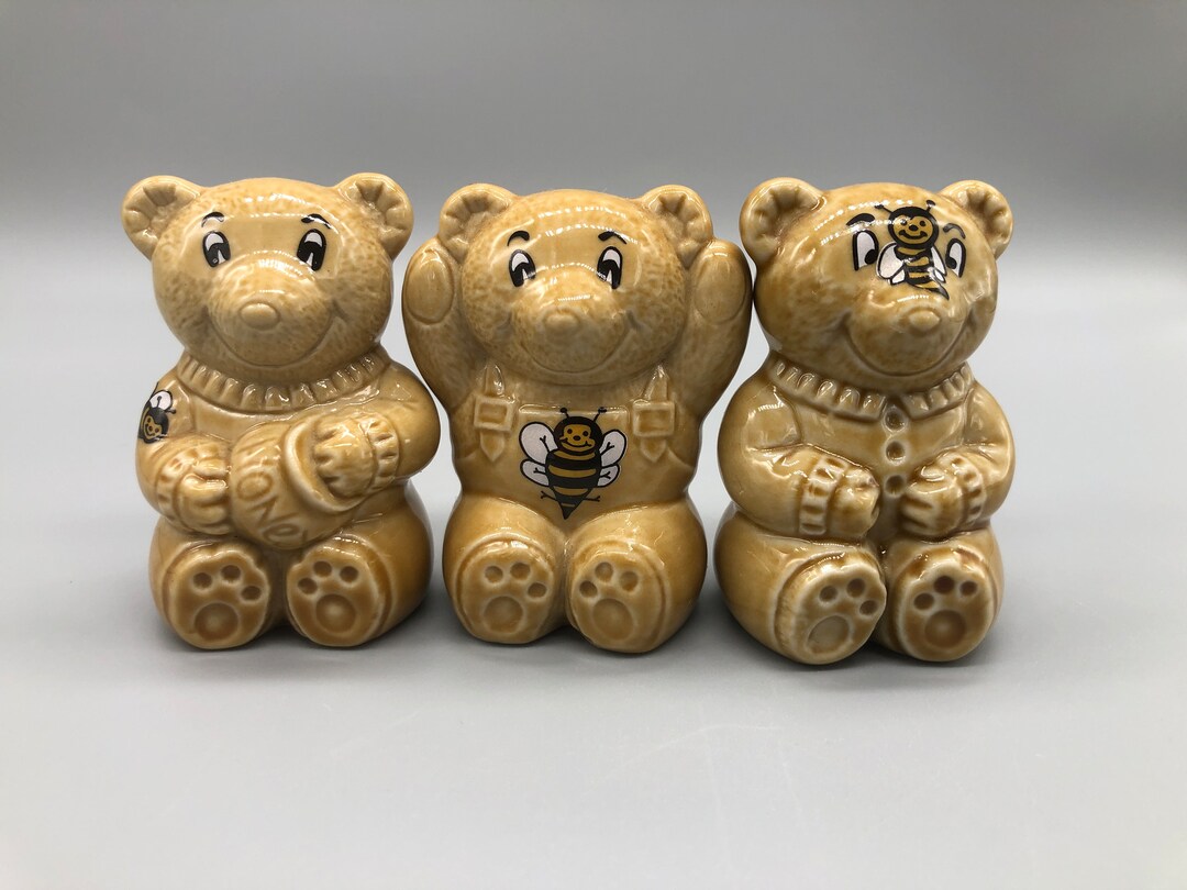 Wade Honey Bee Bear Set of 3 | Vintage Wade England Bear Figurines ...