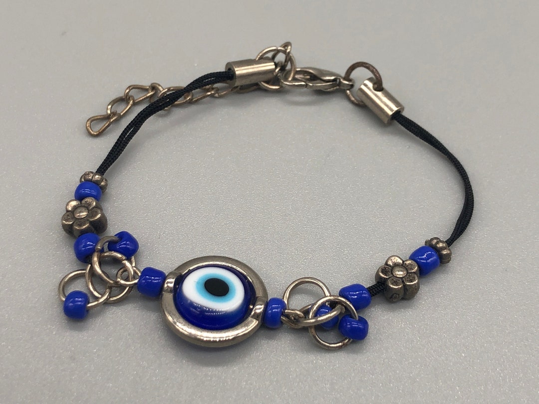 Vintage Evil Eye Bead Bracelet | Vintage Black Evil Eye Beaded Bracelet ...