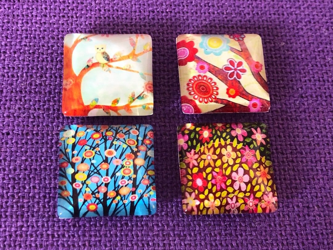 Tree and Flower Themed Glass Magnets | Magnet Board Magnets | Nature ...