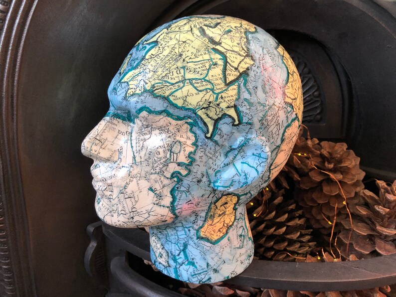 Atlas Head Hands | Mannequin Head | Colourful World Map | Mannequin ...
