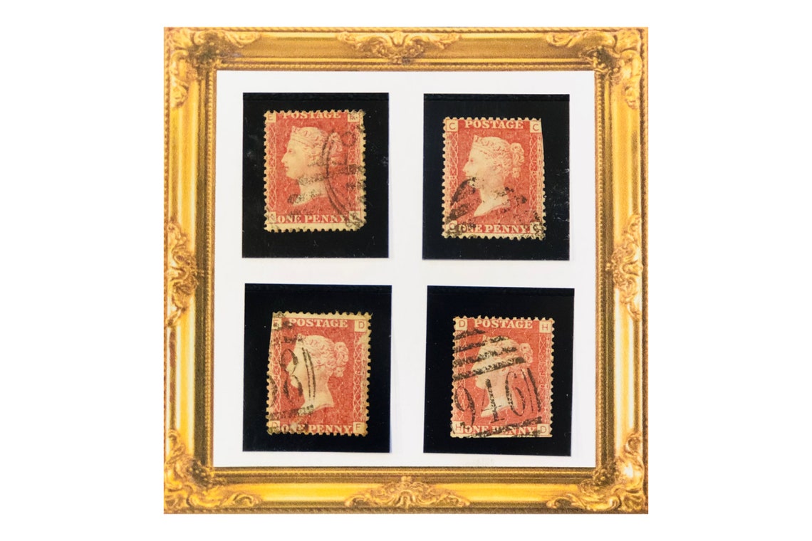 Penny Red Stamp | Set of 4 Penny Red Stamps | British Stamps ...