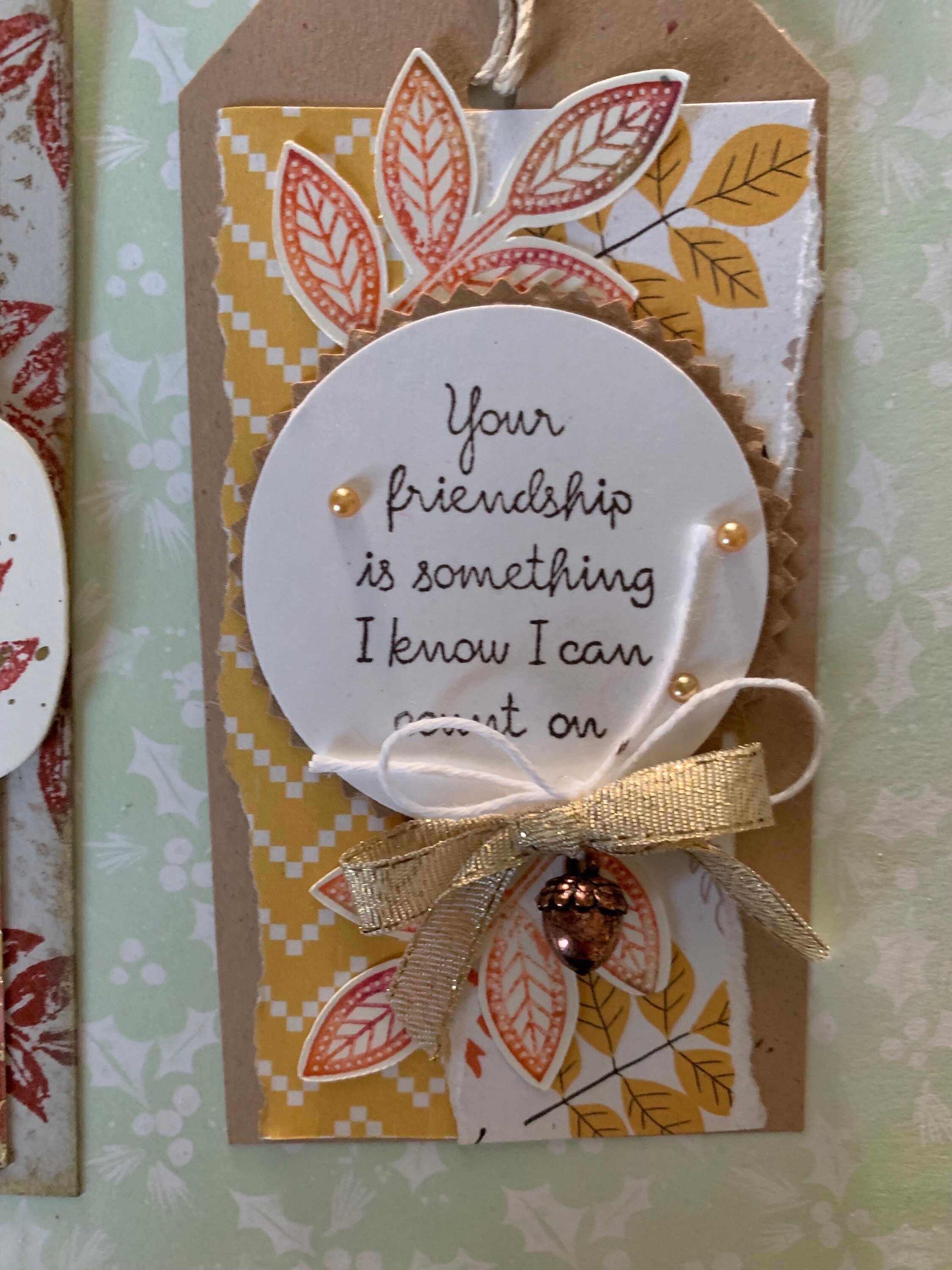 Stampin’up Lot of 6 Fall Friendship Tags Vintage Handmade Stampin’up ...