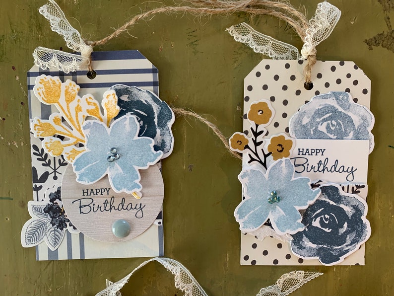 Stampinup Lot of 4 Birthday, Thank You, Friend Gift Tags Handmade - Etsy