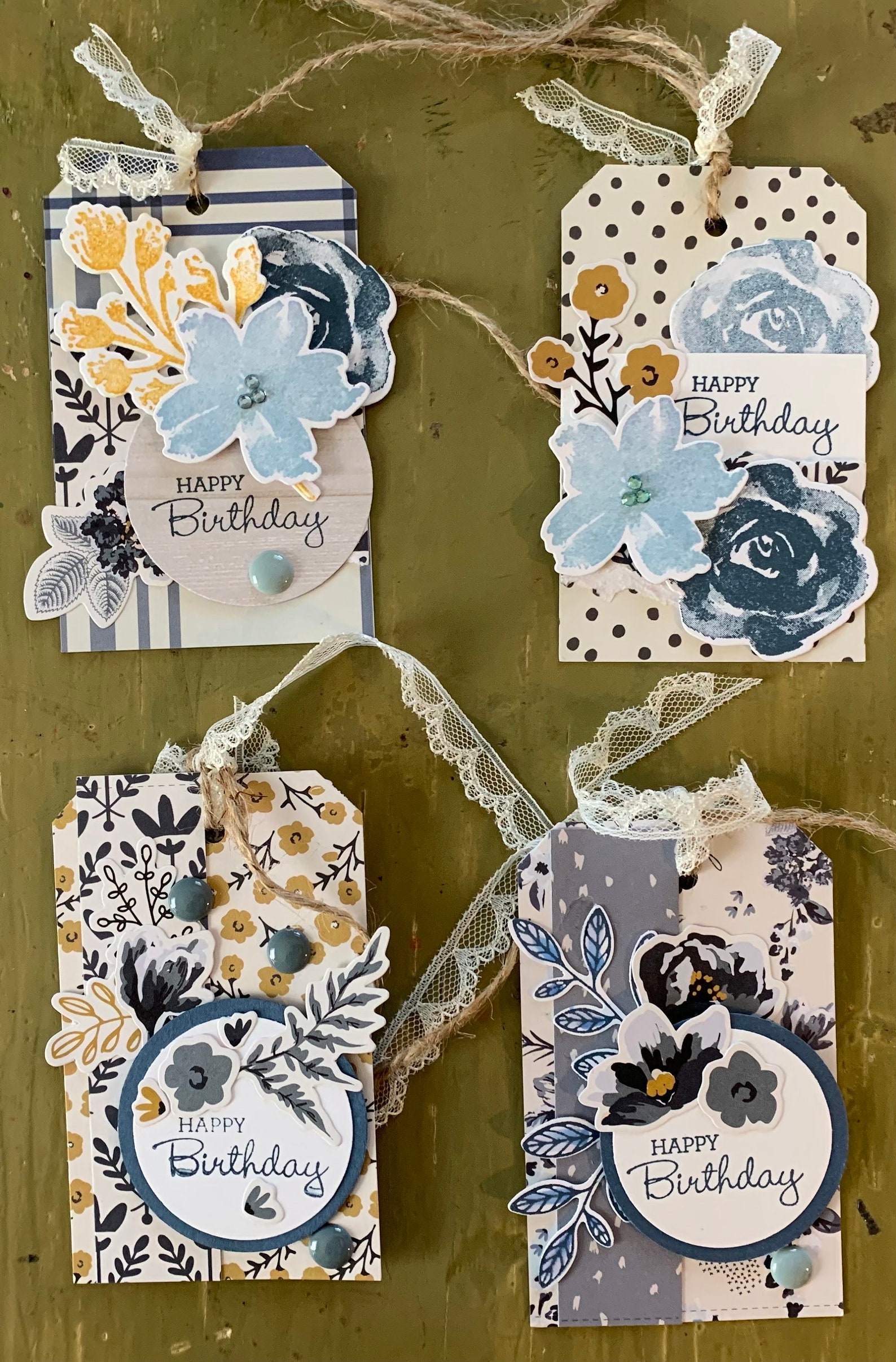 Stampinup Lot of 4 Birthday, Thank You, Friend Gift Tags Handmade - Etsy