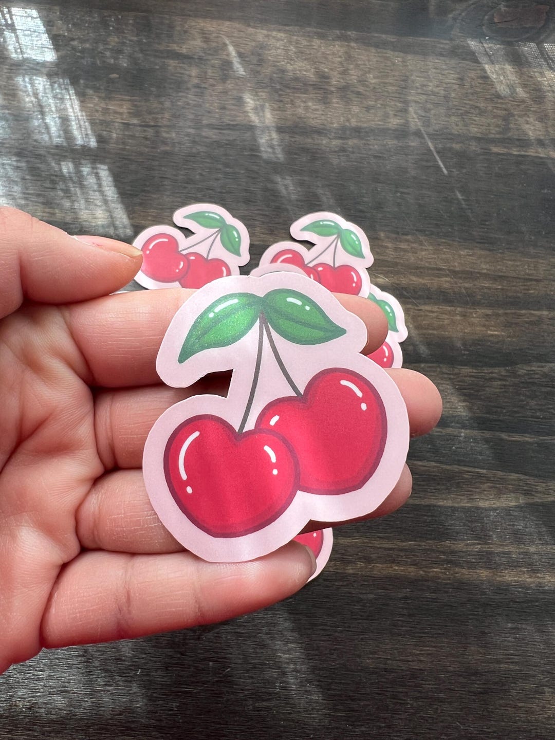 Cute Cherry Textured Matte Sticker | Waterproof | Cute Stickers - Etsy