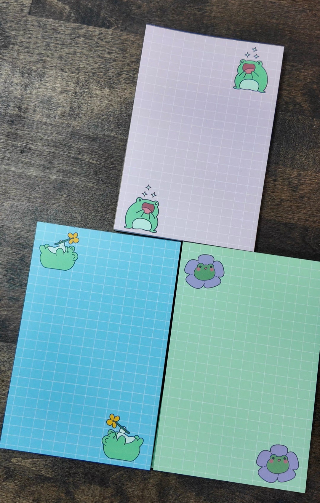 Notepad Frogs Memo Pad Cute Stationary Cute Frog Grid Memo Pad - Etsy