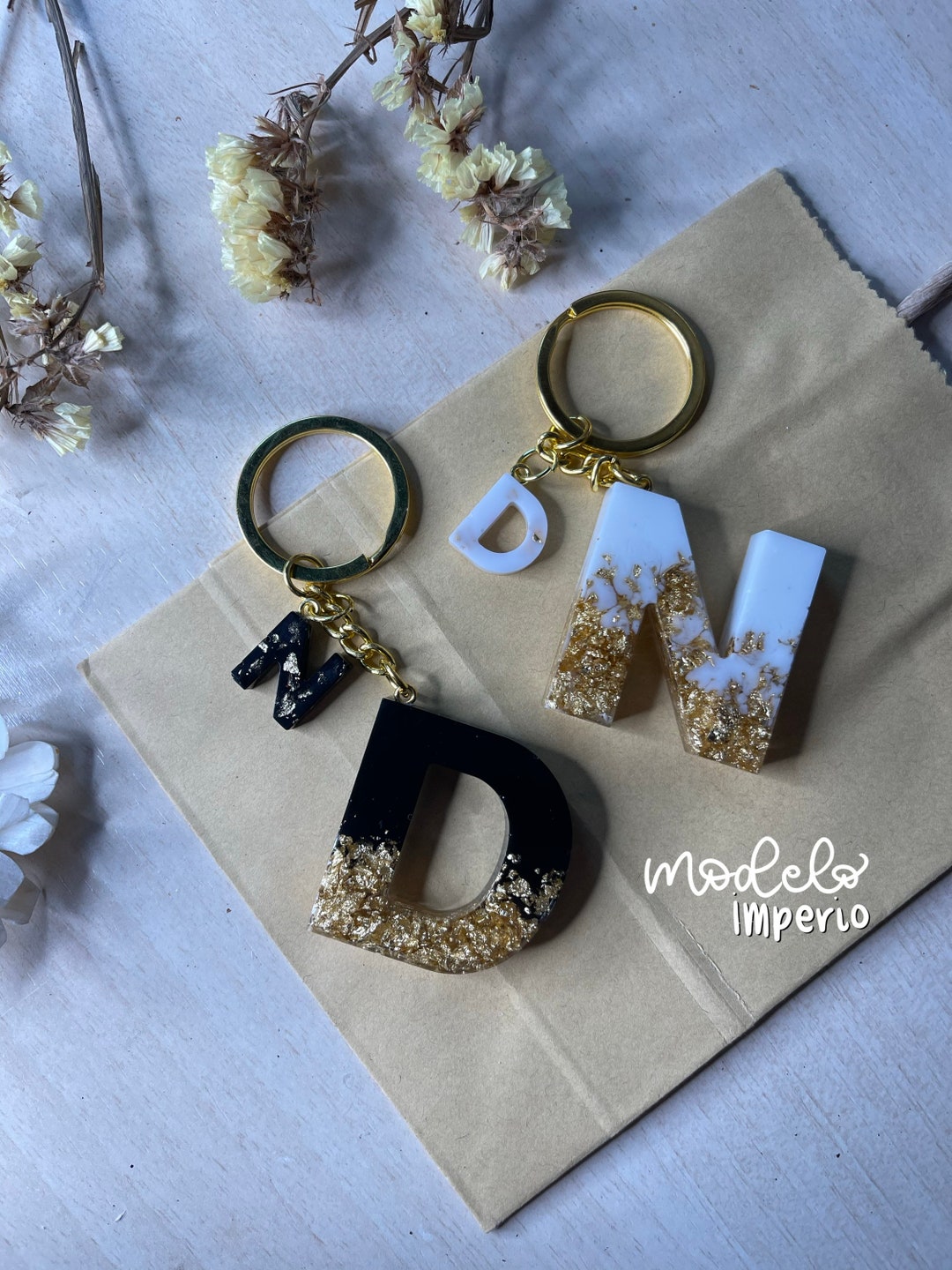 Couple Keychains 2 Initials - Etsy