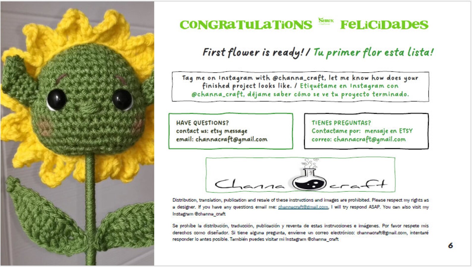 Pattern Shrek Sunflower - Etsy
