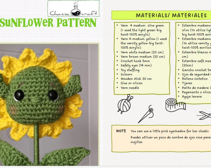 Pattern Shrek Sunflower - Etsy