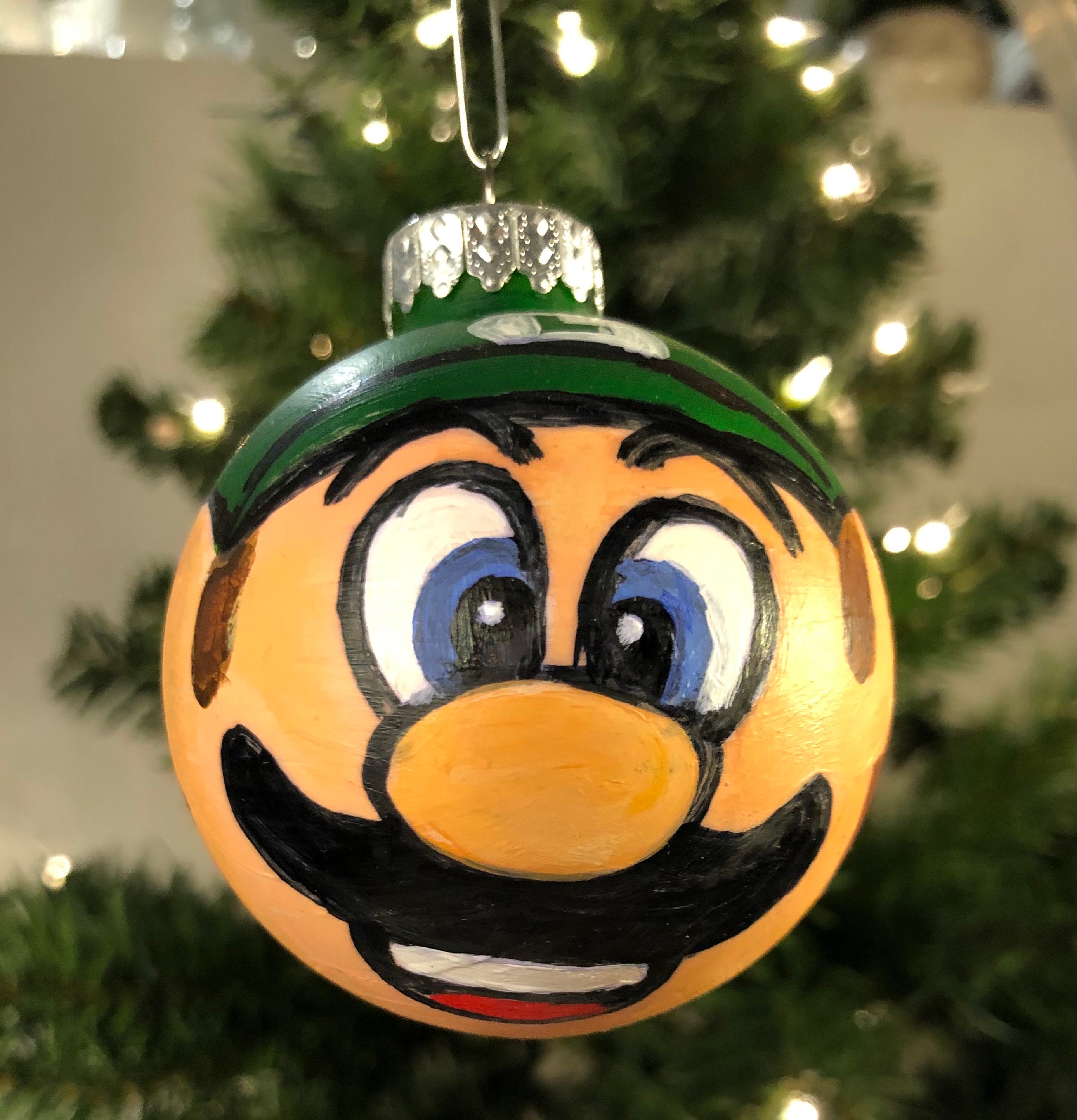 Set of 4 Inspired Mario Bros Ornaments. Hand Painted Completely Design ...