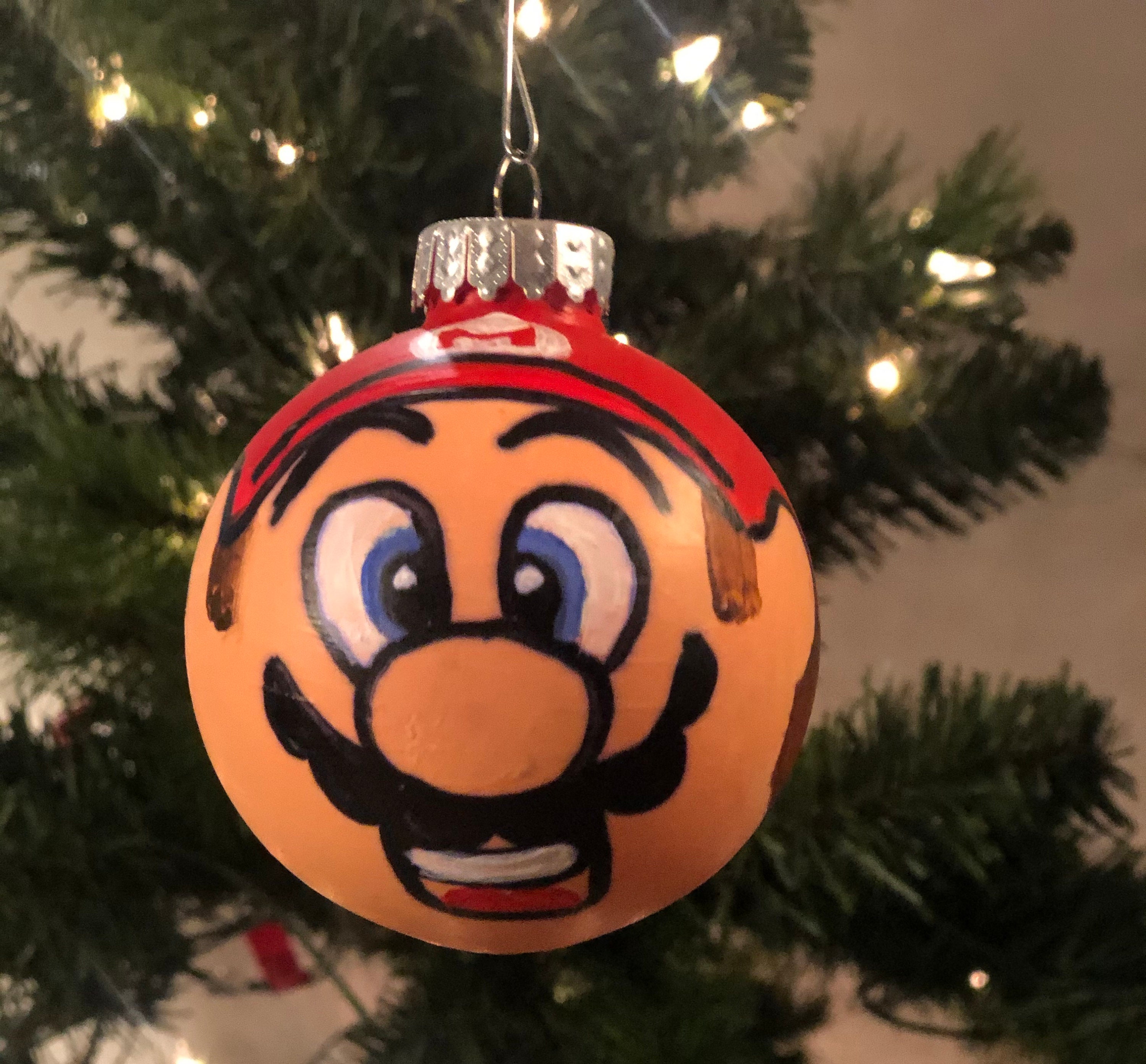 Set of 4 Inspired Mario Bros Ornaments. Hand Painted Completely Design ...