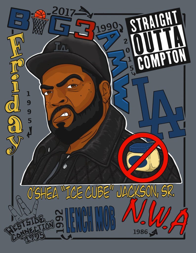 West Coast Hip Hop Coloring Pages: Hand-drawn 80s-90s Rap | ICE CUBE - Etsy