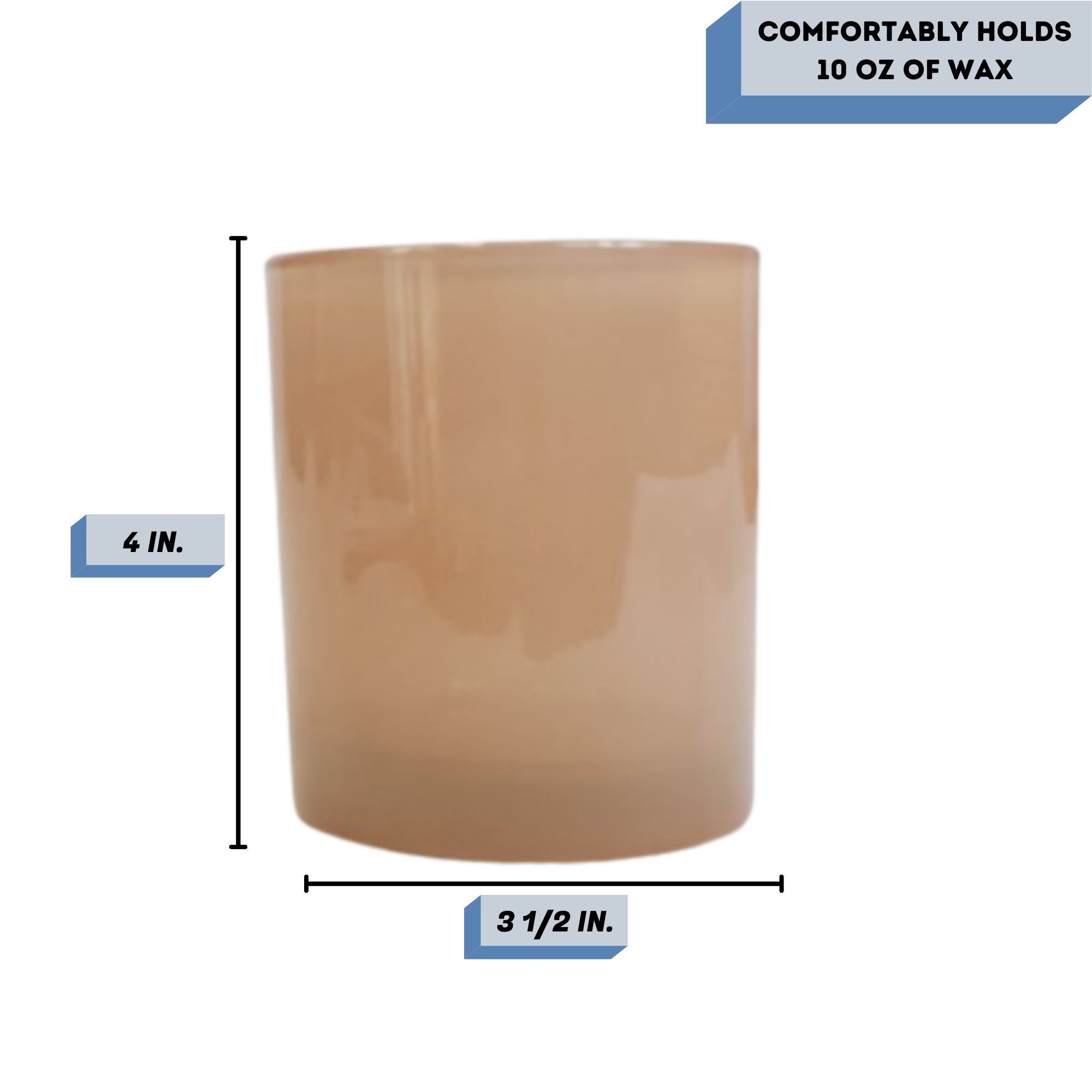 12-PACK 14oz. Sand Beige Candle Jars, Glass Candle Vessels, Bulk Candle ...