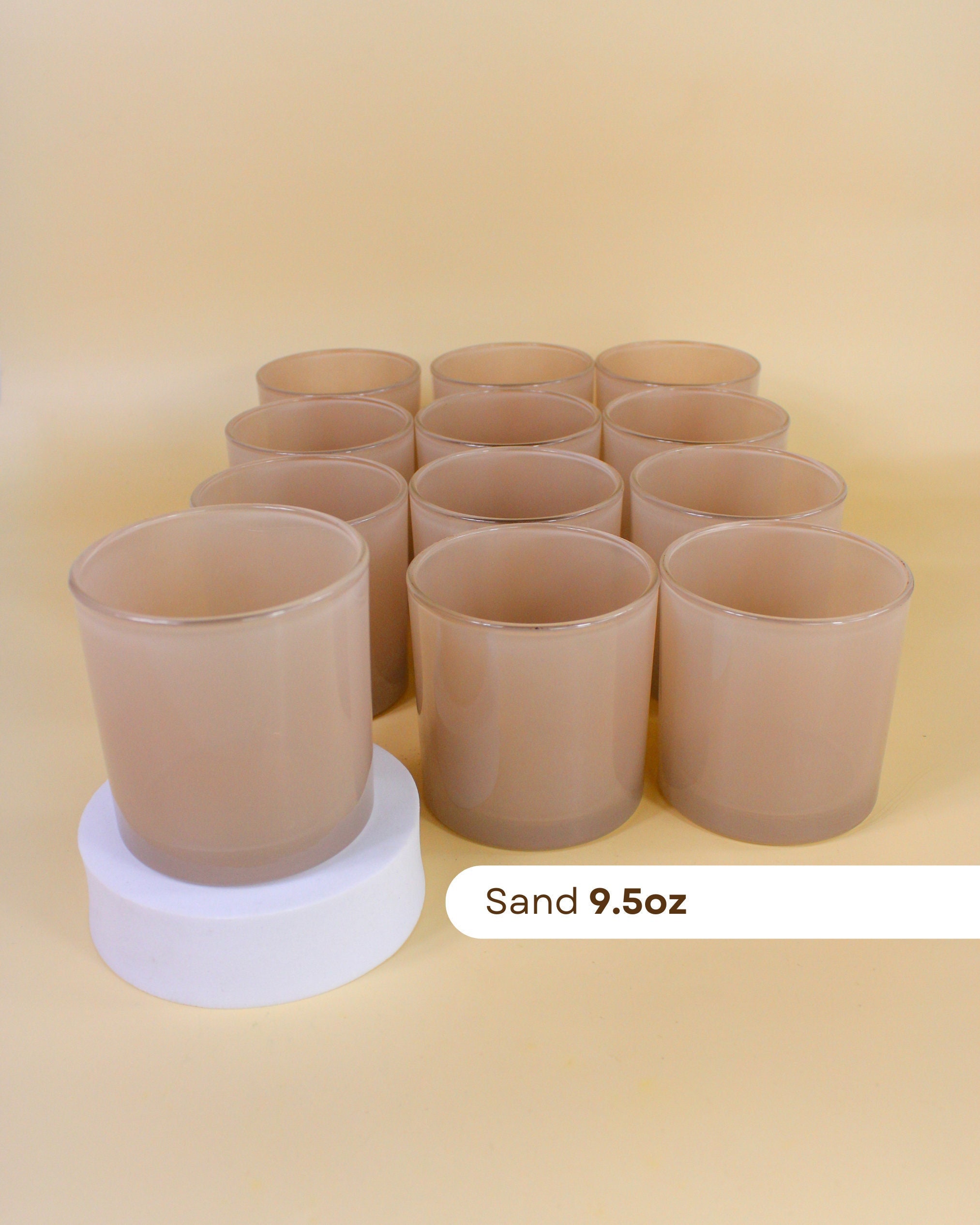 12-PACK 9.5oz. Sand Candle Jars, Glass Candle Vessels, Bulk Candle Jars ...