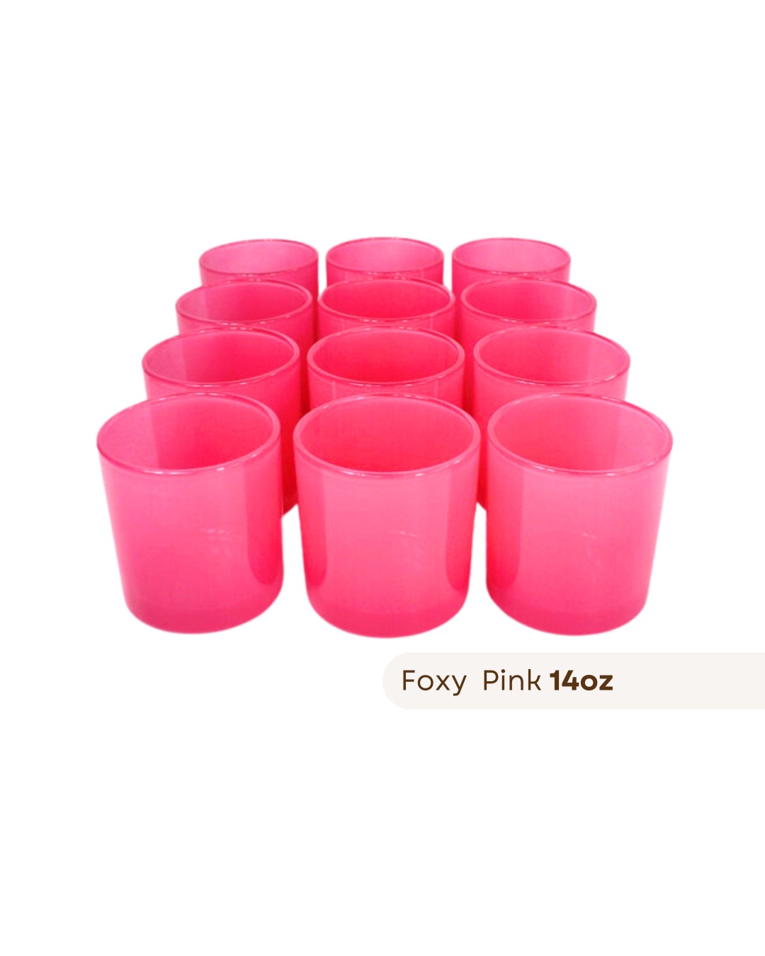 12-PACK 14oz. Foxy Pink Glass Candle Jar, Candle Vessels, Empty Candle ...