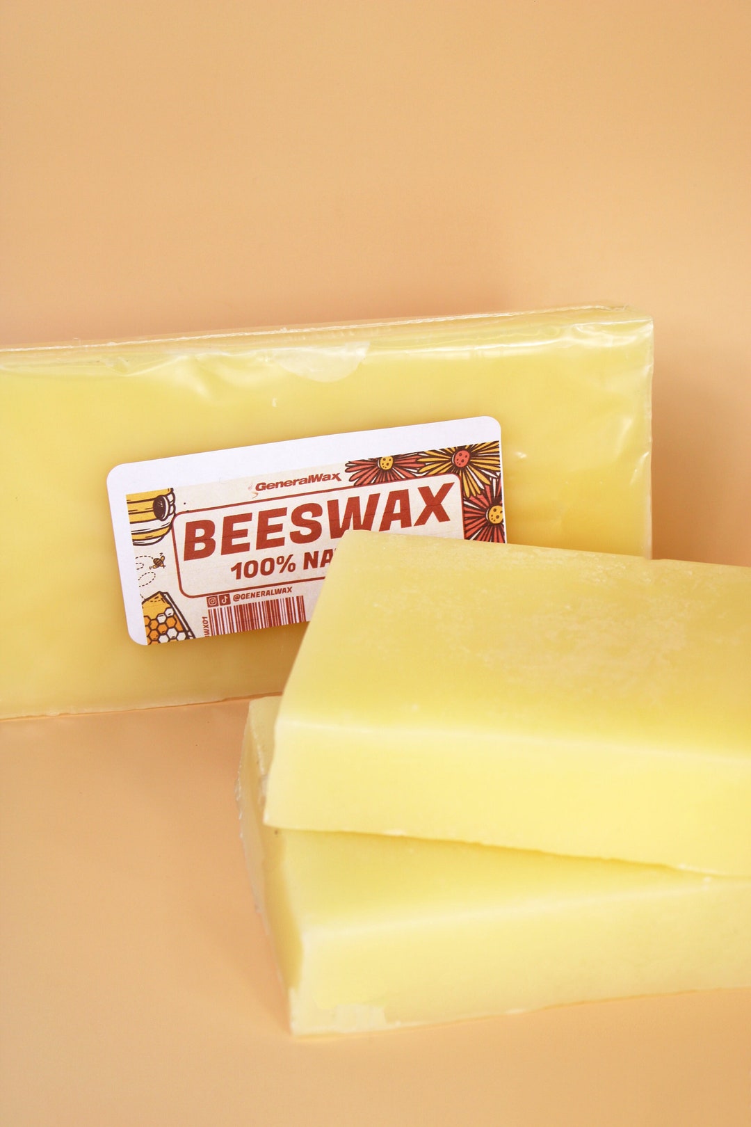 5-PACK 1 Pound Bricks of 100% Beeswax Naturally Refined Candle Beeswax ...