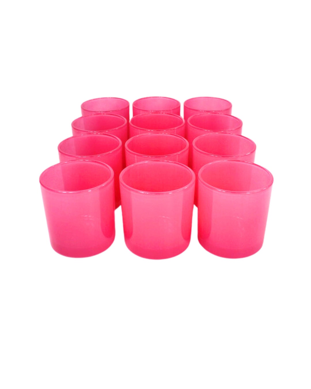 12-PACK Foxy Pink Jars, Glass Empty Candle Jars, Pink Candle Vessels ...