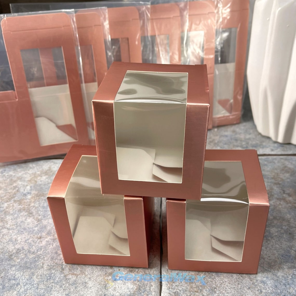 12-PACK Candle Packaging With Clear PVC Window in Front, Small Gift Box ...