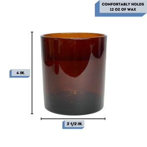 12-PACK 14oz. Amber Glass Candle Jar, Amber Candle Vessels Bulk, Empty ...