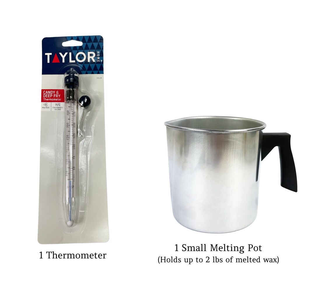 Small Melting Pot and Thermometer Candlemaking Wax Melting Pot Wax ...