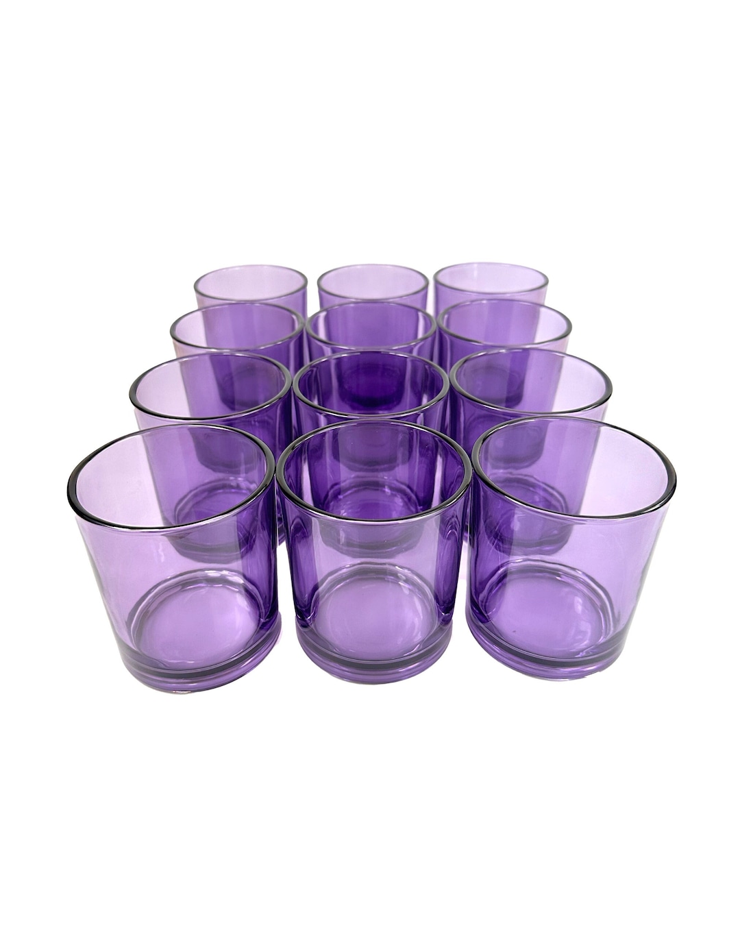12-PACK Violet Jars, Violet Candle Making Vessels, Glass Empty Candle ...