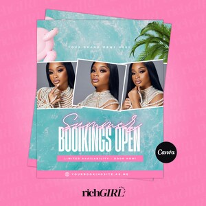 DIY Summer Booking Flyer, Appointments Available, June Flyer, Bundle ...