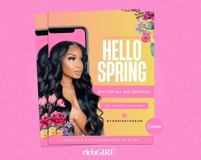 DIY May Booking Flyer, Spring Flyer, Bundle Deals, Hair, Lashes, Nails ...