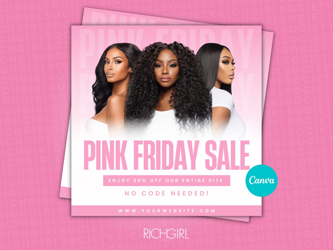 DIY Pink Black Friday Flyer, Hair Sale, Boutique, Lashes, Hair ...