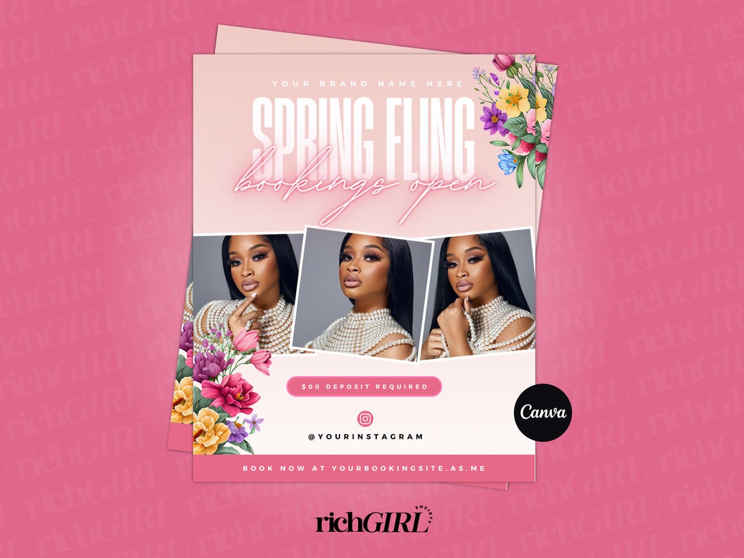 DIY Spring Booking Flyer, Spring Flyer, Bundle Deals, Hair, Lashes ...
