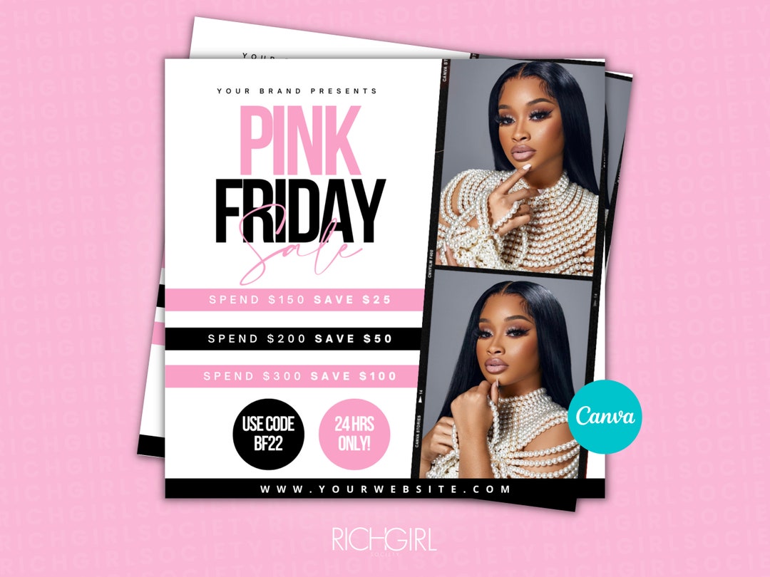 DIY Pink Black Friday Flyer, Hair Sale, Boutique, Lashes, Hair ...