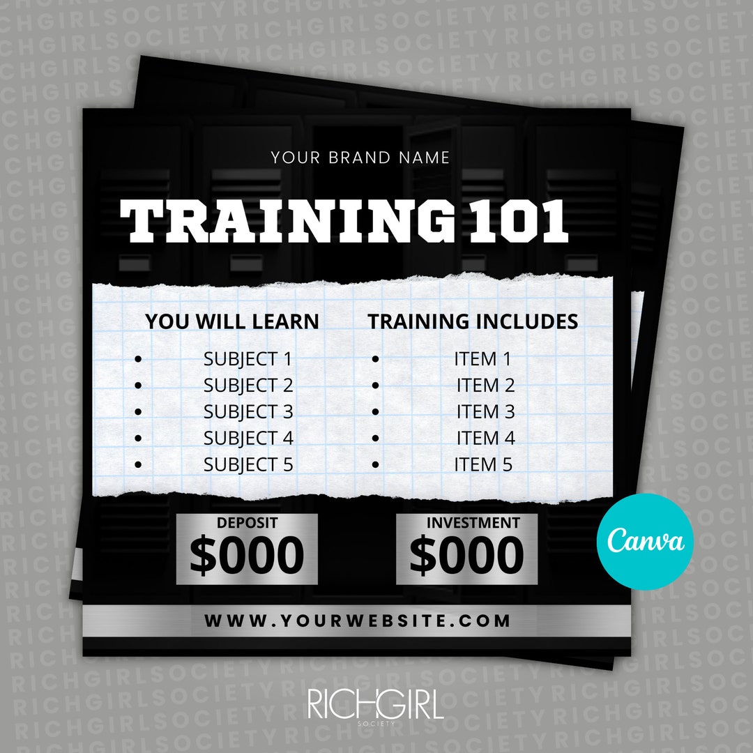 DIY Training Class Flyer Editable Canva Template Social - Etsy